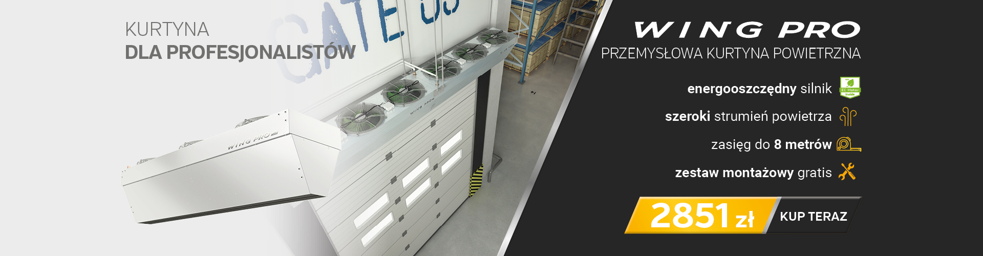 WING PRO Przemysłowa kurtyna powietrzna