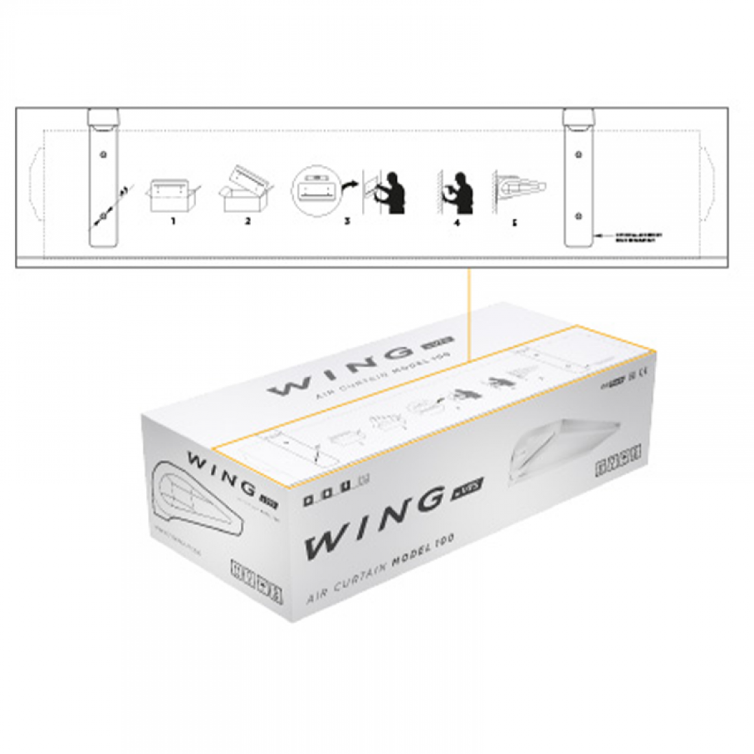 Air Curtain WING W200 EC with water heat exchanger